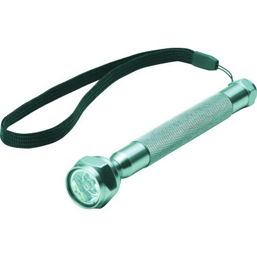 特長：小型、軽量のアルミボディーです。仕様：明るさ(lm):30外径(mm):26全長(mm):155使用電池:単4形乾電池×2個(別売)最大点灯時間(h):約8保護等級:IPX4電源:単4形乾電池(2個)別売アルカリ電池使用時最大点灯時間...