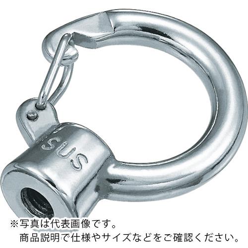 特長：従来のアイナットに開閉できるフックが付いているので、設置後に物を通すこともできます。用途：鳩除け・カラス除けネットなどの端末金具。仕様：使用荷重(kN)：0.39ねじ径：M10×1.5A(mm)：25D(mm)：10B(mm)：22L...