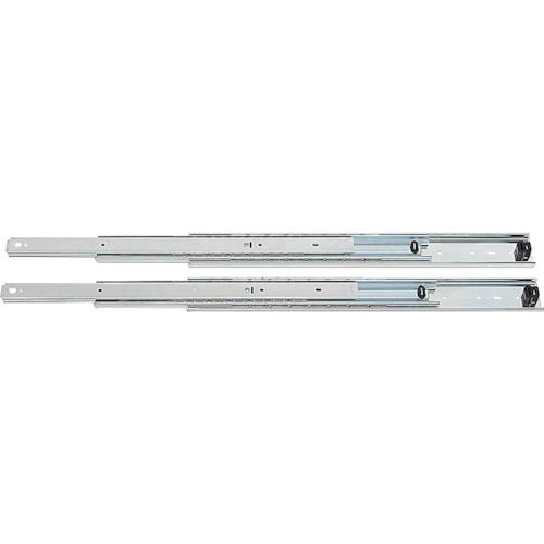 特長：1袋2本入、1本単価を追求しました。インナーメンバーを完全に引き出せる3段引のスライドレールです。レバー操作でインナーメンバーを取り外せます。レール全閉時に、簡易的に保持します。中間メンバーとインナーメンバーが順序よく開閉するシーケン...