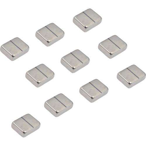 特長：10個で1パックのお買い得品番です。磁石の中で最強の磁場をもつネオジム磁石です。用途：センサーやモーター部品として。仕様：表面磁束密度(T)：0.31吸着力(N)：12.34幅(mm)：7長さ(mm)：9厚さ(mm)：3形状：角型材質...