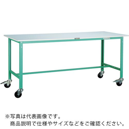 特長：キャスター付で、作業台を移動する際に便利です。仕様：天板材質：リノリューム張間口(mm)：900奥行(mm)：600高さ(mm)：845脚部カラー：ダークグレー(DG)キャスター取付ねじサイズ：M16×2.0均等荷重(kg)：150カ...