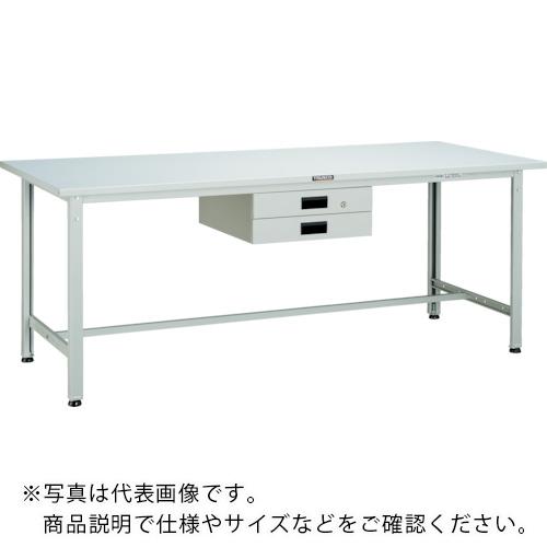 特長：仕分けに便利な2段引出し付です。引出しは使い勝手に応じて使いやすい位置に取り付けできます。主要部が溶接構造のため耐久性に優れています。ポリ化粧天板を使用し、表面は滑らかで、ソフトな光沢があり清潔感を保持し、耐水性・防汚性にも優れていま...