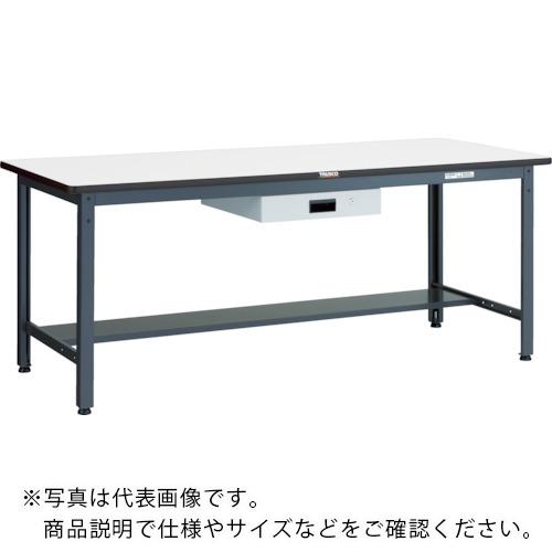 特長：引出しは作業者の使い勝手に合わせて任意の場所に取り付けできます。仕様：天板材質：スチール間口(mm)：1800奥行(mm)：750高さ(mm)：740脚部カラー：ダークグレー(DG)アジャスターねじサイズ：M16×2.0引出し：薄型1...
