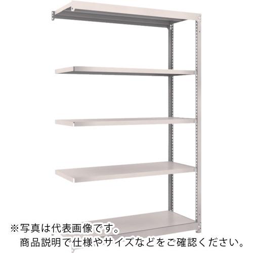特長：ボルトを1本も使用していないボルトレス構造で、分解・組み立て作業が簡単。組立作業の時間を大幅に短縮できます。棚の段数変更が小刻みな25mmピッチで、自由に調整、変更ができます。高さ、奥行が同じであれば、増結することができます。また、支...