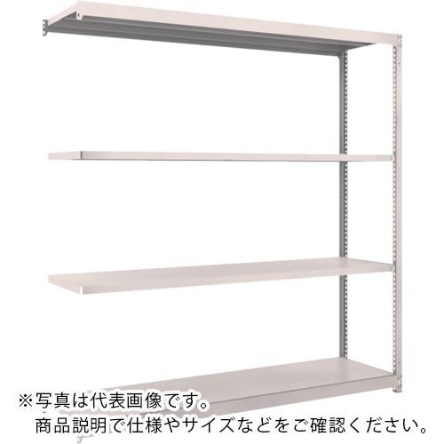 特長：ボルトを1本も使用していないボルトレス構造で、分解・組み立て作業が簡単。組立作業の時間を大幅に短縮できます。棚の段数変更が小刻みな25mmピッチで、自由に調整、変更ができます。高さ、奥行が同じであれば、増結することができます。また、支...