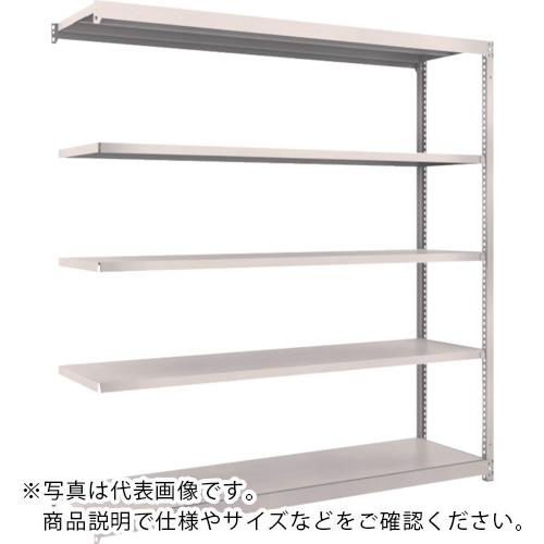 特長：ボルトを1本も使用していないボルトレス構造で、分解・組み立て作業が簡単。組立作業の時間を大幅に短縮できます。棚の段数変更が小刻みな25mmピッチで、自由に調整、変更ができます。高さ、奥行が同じであれば、増結することができます。また、支...