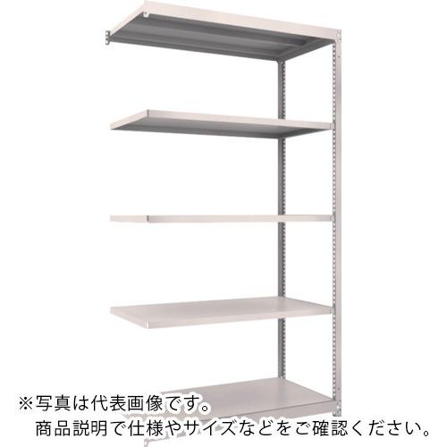 特長：ボルトを1本も使用していないボルトレス構造で、分解・組み立て作業が簡単。組立作業の時間を大幅に短縮できます。棚の段数変更が小刻みな25mmピッチで、自由に調整、変更ができます。高さ、奥行が同じであれば、増結することができます。また、支...