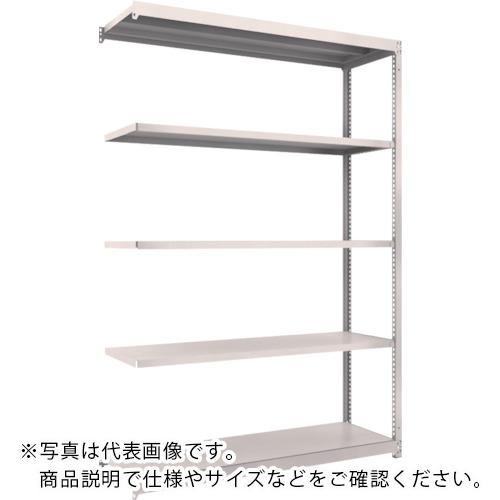 特長：ボルトを1本も使用していないボルトレス構造で、分解・組み立て作業が簡単。組立作業の時間を大幅に短縮できます。棚の段数変更が小刻みな25mmピッチで、自由に調整、変更ができます。高さ、奥行が同じであれば、増結することができます。また、支...