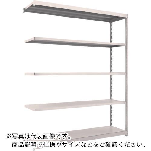 特長：ボルトを1本も使用していないボルトレス構造で、分解・組み立て作業が簡単。組立作業の時間を大幅に短縮できます。棚の段数変更が小刻みな25mmピッチで、自由に調整、変更ができます。高さ、奥行が同じであれば、増結することができます。また、支...