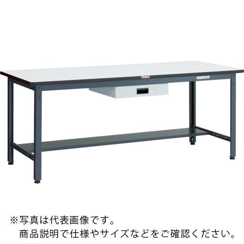 特長：引出しは作業者の使い勝手に合わせて任意の場所に取り付けできます。仕様：天板材質：スチール間口(mm)：900奥行(mm)：600高さ(mm)：740脚部カラー：ダークグレー(DG)アジャスターねじサイズ：M16×2.0引出し：薄型1列...