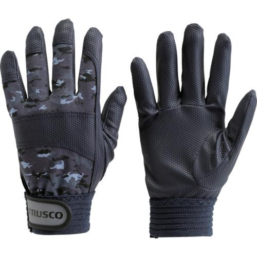 特長：エンボス加工PU生地で軽くて丈夫、フィット感・グリップ力に優れています。ぬれてもグリップ力が変わりません。用途：防衛省納品、建築土木、電気工事、荷役、組立作業。仕様：色：ブルー迷彩サイズ：L全長(cm)：22.0手のひら周り(cm)：...