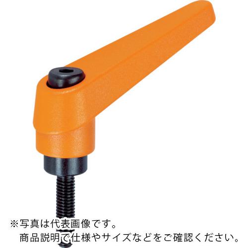 特長：位置調節付クランピングレバーです。レバーを引き上げると内部の噛み合いが離れ任意の位置に動かすことができ、レバーを離せば噛み合います。仕様：ねじ寸法：M12×1.75ねじ長さ(mm)：50回し半径(mm)：89おねじタイプ材質／仕上：ね...