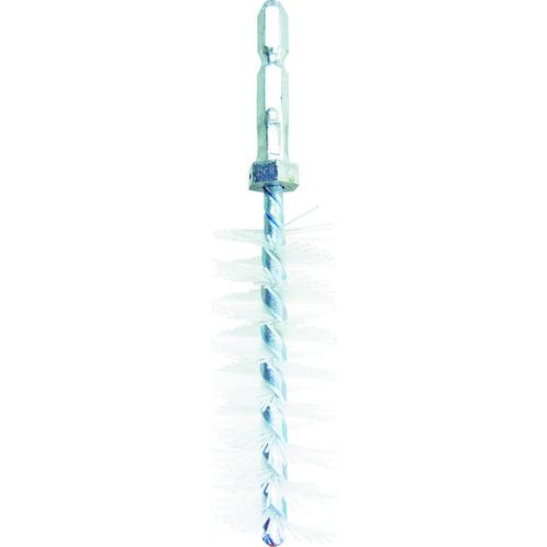 特長：六角軸タイプなので電動工具に簡単に装着できます。異径線を使用。丸線ネジリブラシの約4倍の軸強度です。ドライバーに装着しやすいストップナット付きです。先端は緩衝用に樹脂加工しています。用途：ステンレス、アルミ製品などの内径研磨、バリ取り...