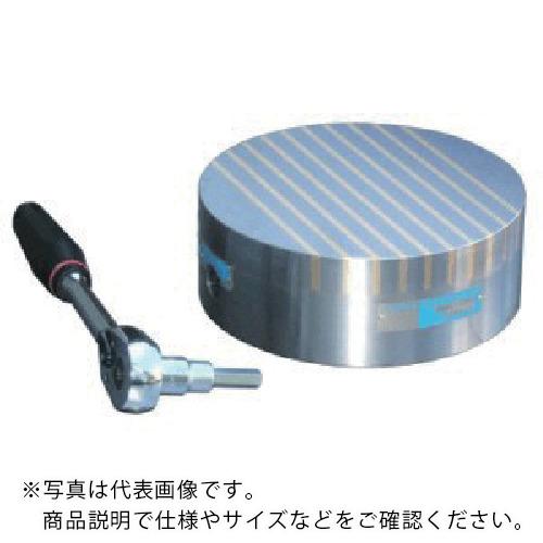 特長：旋盤加工でのワークの位置決めに効果的な磁力調整機能付です。ON/OFF操作は操作性の良いラチェットハンドルを採用です。用途：強力な吸着力により、各種切削用途に使用可能な永磁チャックです。仕様：高さ(mm)：71呼び寸法(mm)：φ71...
