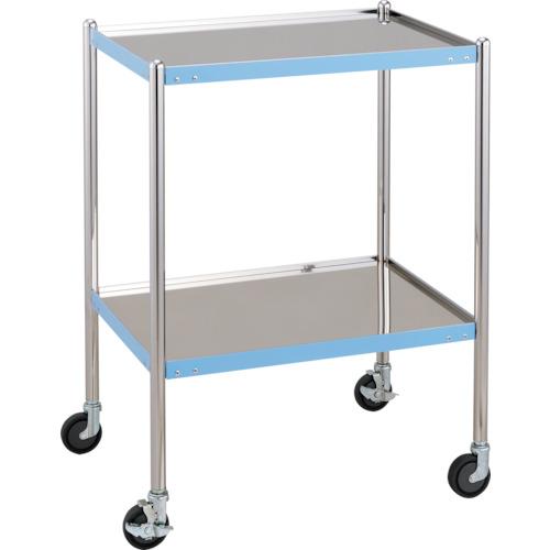 特長：抗菌ステンレスワゴンにパステルカラーの塩ビのラインを入れたワゴンです。用途や場所によって色による使い分けができます。仕様：最大積載量(kg/台)：50均等積載量(kg/段)：30間口(mm)：600奥行(mm)：450高さ(mm)：8...