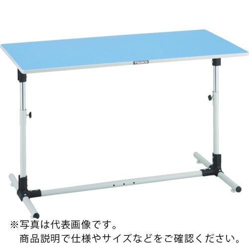 特長：本体部に丸パイプを使用し、天板がブルーで塗装がホワイトとスタイリッシュな仕上がりです。天板高さ調整範囲：645〜895仕様：天板材質：ポリ化粧間口(mm)：900奥行(mm)：600均等荷重(kg)：50アジャスターねじサイズ：M12...