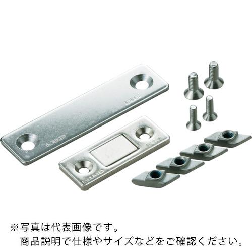 特長：厚み2.6mmの極薄型サイズです。用途：アルミフレーム用。仕様：全長(mm)：41吸着力(N)：39色：シルバー推奨取付ねじ：皿小ねじM3適合アルミフレーム：30×30mm、溝幅6mmセット内容／付属品：マグネットキャッチMC-159...
