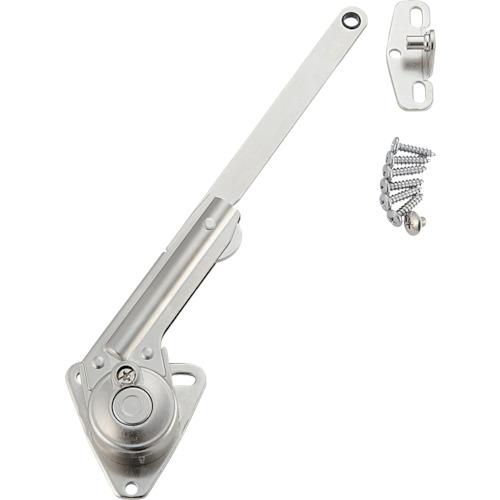 特長：ラプコン機構を搭載した上蓋用のソフトダウンステーです。扉が最大に開いた状態を保持するキャッチを組み込んでいます。取付位置により、全開時の角度が70°、105°になります。調整ねじで、扉の開閉速度は調整できますが、製品の許容差や使用状況...