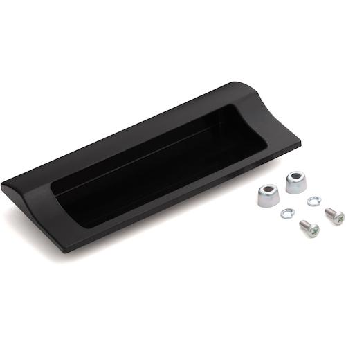 特長：ワンタッチ取付仕様と同じデザインです。用途：各種産業機器に。仕様：全長(mm)：140全高(mm)：64ねじ寸法：M4ねじ深さ(mm)：7.5ねじ長さ(mm)：10色：黒適合板厚(mm)：0.5〜3.2W1(mm)：140W2(mm)...
