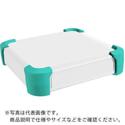 特長：コーナーにシリコン製の耐衝撃ガードを付けたプラスチックケースです。産業用タブレット・測定機器・コントローラーなどに利用可能です。仕様：色：オフホワイト/エメラルド高さ(mm)：51縦(mm)：208横(mm)：208使用温度範囲(℃)...