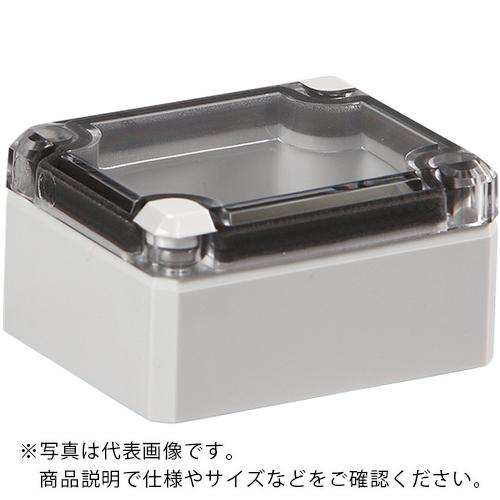 特長：保護等級IP65の防水・防塵ポリカーボネートボックスです。軽量で耐衝撃性に優れています。トップカバー内側にも取付ボスが付いていますので部品などの取付けにご利用下さい。仕様：Rohs対応品IP65材質／仕上：ポリカーボネート　●代表画像...