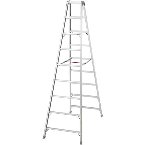 特長：アルミ製長尺脚立の強力タイプです。踏ざん踏面幅が41mmと広く、昇降しやすく疲れにくくなっています。大型開き止め機構を採用しています。高さのバリエーションも豊富です。仕様：最大使用質量(kg)：100天板高さ(m)：2.60収納時全長...