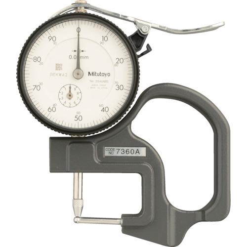 特長：小物部品、紙、フェルトなどの厚みをワンタッチで迅速に測定することができます。仕様：測定子、アンビル：焼入鋼製測定範囲(mm)：0〜10最小表示(mm)：0.01差込深さ(mm)：20測定子：3mmフラットメーカーコード：7360Aアン...