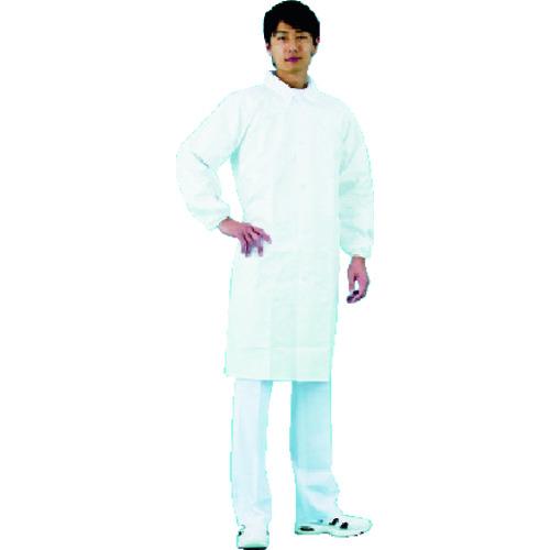 特長：クリーンで着脱しやすいです。仕様：内縫いシャツ襟袖口ゴム入り前身頃ボタン裾切りっぱなし色：ホワイトサイズ：M着丈(cm)：152〜164適合胸囲(cm)：76〜92材質／仕上：タイベック（R）（ポリエチレン）注意：デュポン（TM）タイ...