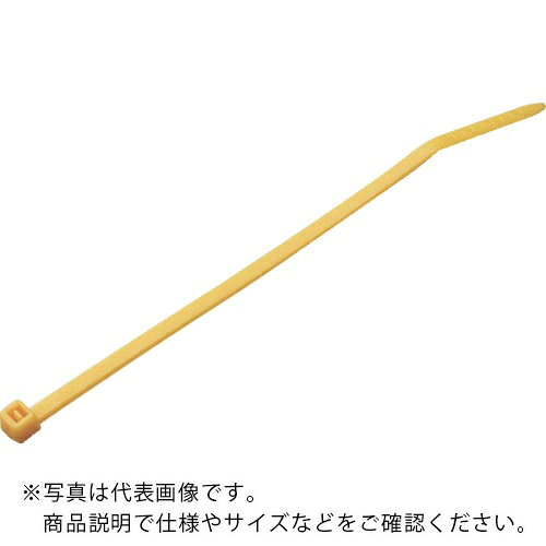 特長：簡単結束に便利です。仕様：色：イエロー幅(mm)：2.5長さ(mm)：100厚さ(mm)：1最大結束径(mm)：22引張強度(N)：79全長(mm)：100最大結束内径(mm)：22引張強度(kg)：8.1使用温度範囲：-40〜85℃...