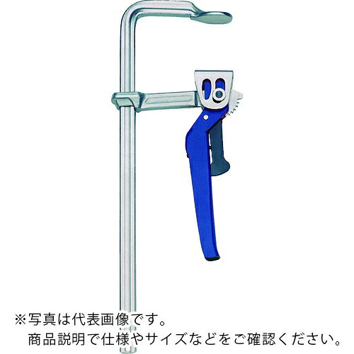 特長：ラチェット式セルフロックレバーをとりつけた全鋼製のクランプです。着脱がはやく、作業効率性抜群です。受け皿は角度締付けに対応しています。最大締め付け圧は7kNです。用途：軽工業、木工業、DIY用。仕様：全長(mm)：280最大口開き(m...