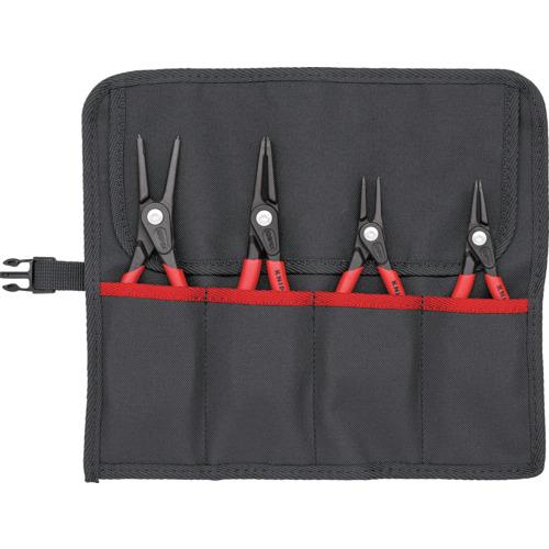 特長：使用頻度の高い軸用・穴用精密スナップリングプライヤーの4本セットです。ツールロールは耐久性に優れたポリエステル製です。仕様：リング使用範囲(mm):(穴用)Φ12-25、Φ19-60 (軸用)Φ10-25、Φ19-60爪先端径(mm)...