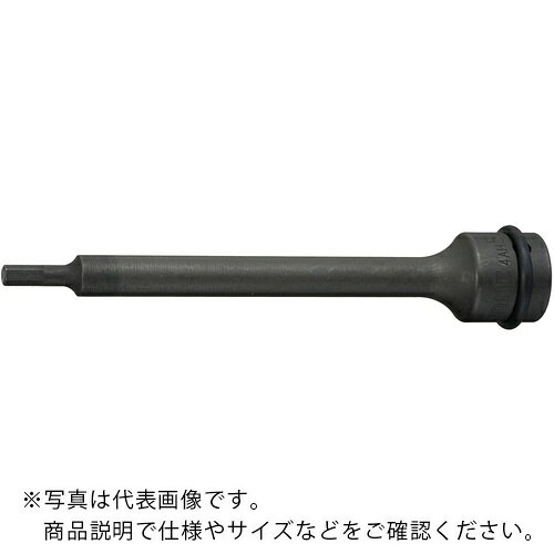 特長：インパクトレンチなどの動力工具用のソケットです。仮締め専用です。用途：六角穴付きボルト・ねじの締付け、緩め作業用。仕様：差込角(mm)：12.7対辺寸法(mm)：5全長(mm)：150適合ピン：PIN3522S(対辺5〜14mm)、P...