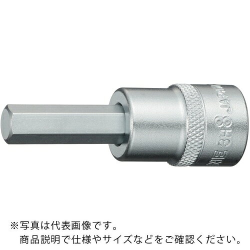 特長：ラチェットハンドルに差し込んで使用することにより、締め付けが素早く行えます。仕様：差込角(mm)：9.5対辺寸法(mm)：8ビット長さ(mm)：27全長(mm)：56対辺(mm)：8材質／仕上：構造用鋼　●代表画像について 商品によっ...