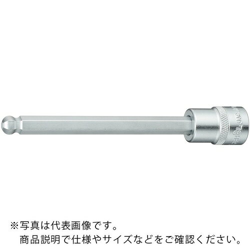 特長：角度を付けて使用するボールポイントタイプは仮締めに便利です。全長が長いロングタイプのため、奥まった場所の締め付けに便利です。仕様：差込角(mm)：9.5対辺寸法(mm)：8ビット長さ(mm)：96全長(mm)：125対辺(mm)：8材...
