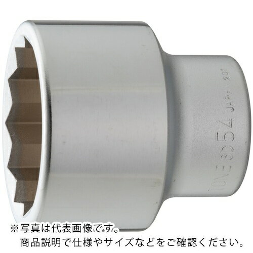 特長：スタンダードタイプで、対辺12角形状です。重工業整備まで必要なツールを取りそろえています。12角は6角よりも、ボルト頭やナットに対して2倍差し込みやすく作業効率がアップします。仕様：差込角(mm)：19.0対辺寸法(mm)：54全長(...
