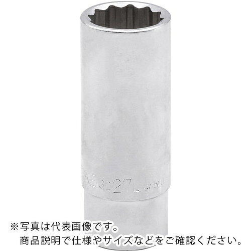 特長：ボルトが突き出したナットを回すのに最適です。深い箇所のナットにも最適です。12角は6角よりも、ボルト頭やナットに対して2倍差し込みやすく作業効率がアップします。用途：ボルト・ナットの締付け・緩め作業用。仕様：差込角(mm)：19.0対...