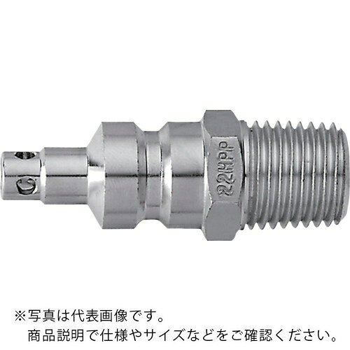 特長：高圧エアーホース専用プラグです。用途：高圧空気圧専用カプラ。仕様：使用流体：圧縮空気最高使用圧力(MPa)：3.0接続口径：R1/4左ネジ材質／仕上：鉄注意：高圧専用のため一般用のエアーカプラとは互換性がありません。　●代表画像につい...