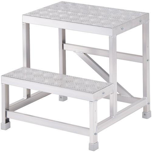 特長：付属の工具で簡単に組み立てられる工場向け作業台の定番です。脚端具は市販のドライバーで簡単に脱着、交換できます。防滑性に優れる縞板タイプです。用途：工場や倉庫などでの高所への移動や、手の届かない高さの機械操作や設備メンテナンスなどの作業...
