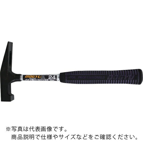 特長：ブロック、タイル作業用ハンマーになります。用途：左官作業用のハンマーとして使用する事が出来ます。仕様：頭径(mm)：24頭長(mm)：138全長(mm)：315ヘッド：バール穴付き24mm材質／仕上：シャフト：スチールパイプグリップ：...