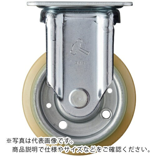 特長：特殊鋼を使用した420YS／413YSと併用できる固定式キャスターです。使用例：工場や店舗、事業所などのさまざまな環境で幅広く使用されています。車輪はラジアルボールベアリング入りです。仕様：車輪径D(mm)：100タイプ：固定式許容荷...