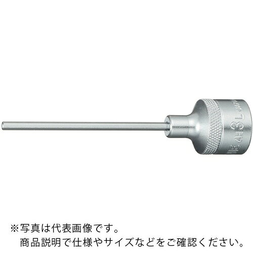 特長：ロングタイプのため、奥深い箇所の六角穴付ボルトの着脱に便利です。ロングタイプはスタンダードタイプより35〜43mm長くしていますので、奥深い箇所の六角穴付ボルトの着脱に便利です。早回しに便利なローレット加工仕上げです。仕様：差込角(m...