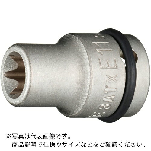 特長：E型形状です。外観品質と防錆力の向上を図った無電解メッキ仕様です。仕様：差込角(mm)：9.5呼びNo.：E11先端寸法(mm)：10.03全長(mm)：30適合ピン：P3016S適合Oリング：RINGP14S材質／仕上：構造用鋼セッ...