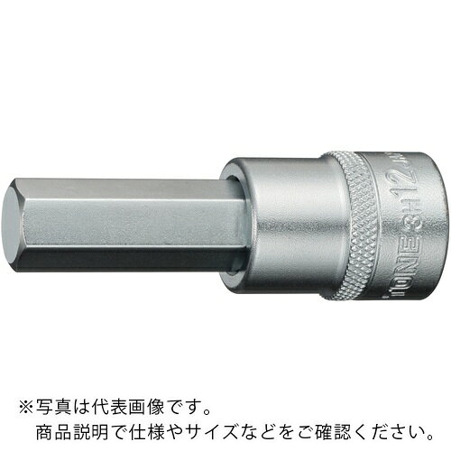 特長：ラチェットハンドルに差し込んで使用することにより、締め付けが素早く行えます。仕様：差込角(mm)：9.5対辺寸法(mm)：12ビット長さ(mm)：33全長(mm)：63材質／仕上：構造用鋼　●代表画像について 商品によっては、代表画像...