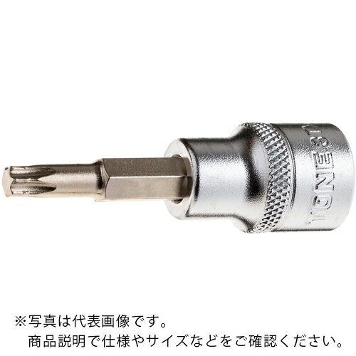特長：強力タイプのトルクス［［R下］］ソケットです。早回しに便利なローレット加工仕上げです。仕様：呼びNo.：T27先端寸法(mm)：4.96差込角(mm)：9.5全長(mm)：55強力タイプ材質／仕上：構造用鋼　●代表画像について 商品に...
