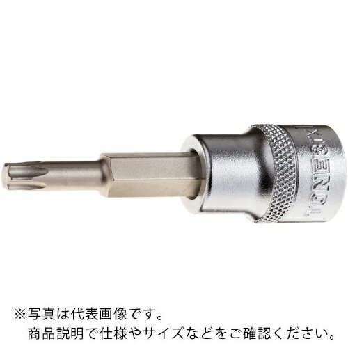 特長：強力タイプです。早回しに便利なローレット加工仕上げです。仕様：呼びNo.：T30先端寸法(mm)：5.49差込角(mm)：9.5全長(mm)：67強力タイプ材質／仕上：構造用鋼　●代表画像について 商品によっては、代表画像を使用してい...