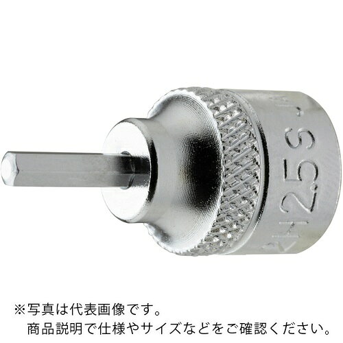 特長：ラチェットハンドルに差し込んで使用することにより、締め付けが素早く行えます。用途：六角穴付きボルト・ねじの締付け、緩め作業用。仕様：差込角(mm)：6.35対辺寸法(mm)：2.5ビット長さ(mm)：9全長(mm)：25材質／仕上：構...