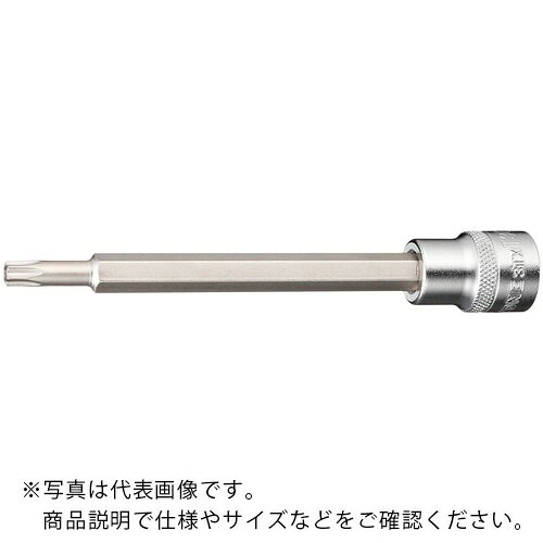 特長：いじり防止のロングタイプです。早回しに便利なローレット加工仕上げです。用途：T型トルクスねじの締付け、緩め作業用。仕様：呼びNo.：T30先端寸法(mm)：5.49差込角(mm)：9.5全長(mm)：125ビット長さ(mm)：96材質...