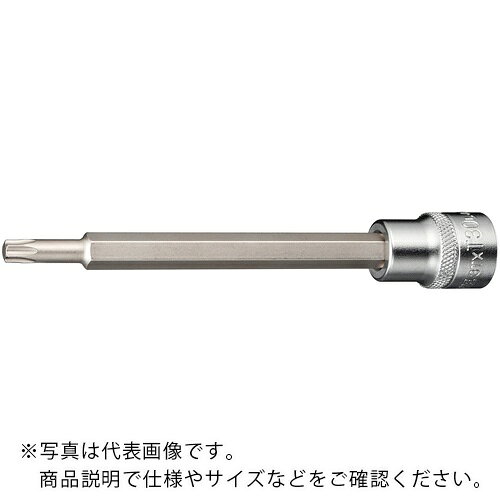 特長：強力ロングタイプです。早回しに便利なローレット加工仕上げです。用途：T型トルクスねじの締付け、緩め作業用。仕様：呼びNo.：T30先端寸法(mm)：5.49差込角(mm)：9.5全長(mm)：125材質／仕上：構造用鋼注意：インパクト...