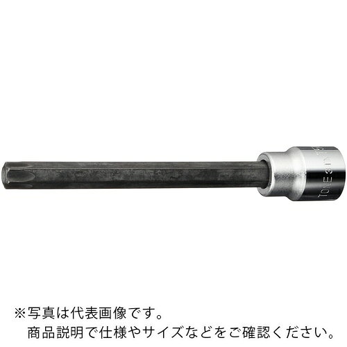 特長：強力ロングタイプです。早回しに便利なローレット加工仕上げです。用途：T型トルクスねじの締付け、緩め作業用。仕様：呼びNo.：T50先端寸法(mm)：8.79差込角(mm)：9.5全長(mm)：125材質／仕上：構造用鋼注意：インパクト...