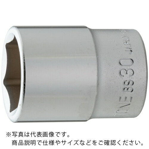 特長：スタンダードタイプの対辺六角形状です。差し込み後、トルクをかけてもナメにくくなっています。用途：ボルト・ナットの締付け・緩め作業用。仕様：差込角(mm)：19.0対辺寸法(mm)：30全長(mm)：56対辺形状：6角対辺(mm)：30...